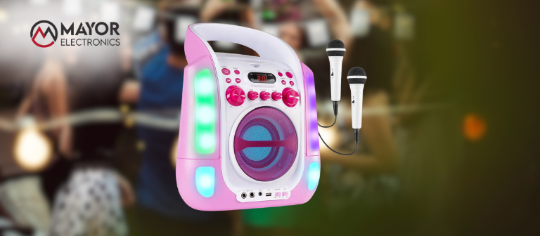 SBS30: Sistema de karaoke portátil con CD, USB, Bluetooth y luces