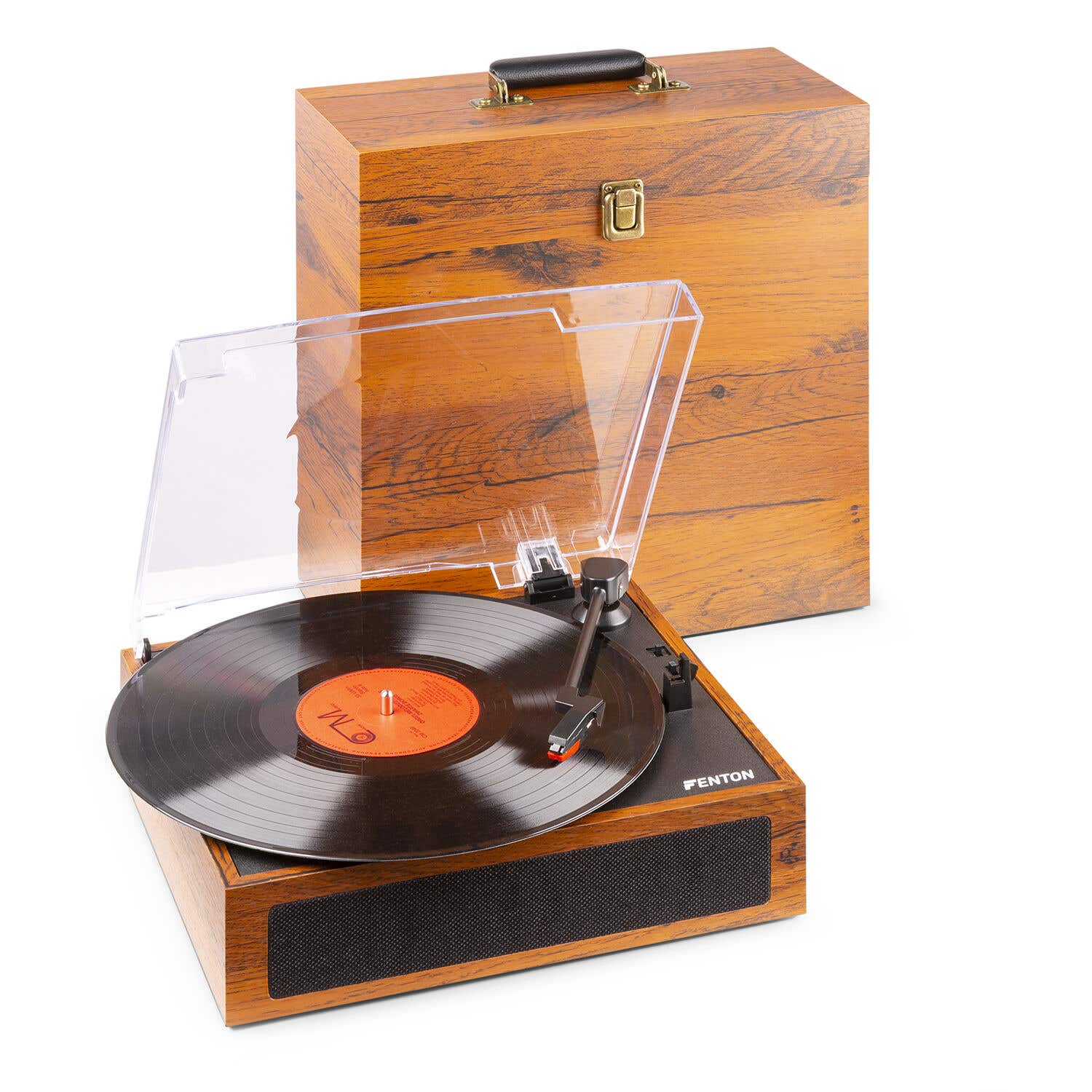 Fenton RP170L Tocadiscos bluetooth y maleta de vinilos a juego